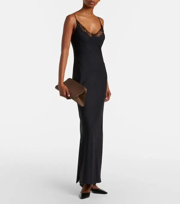 THE ROW Peggy Small Leather Clutch