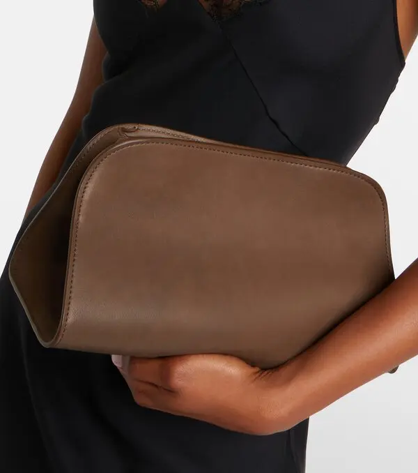 THE ROW Peggy Small Leather Clutch