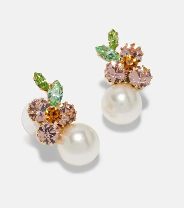 JENNIFER BEHR Vivi Embellished Floral Earrings - Multicoloured