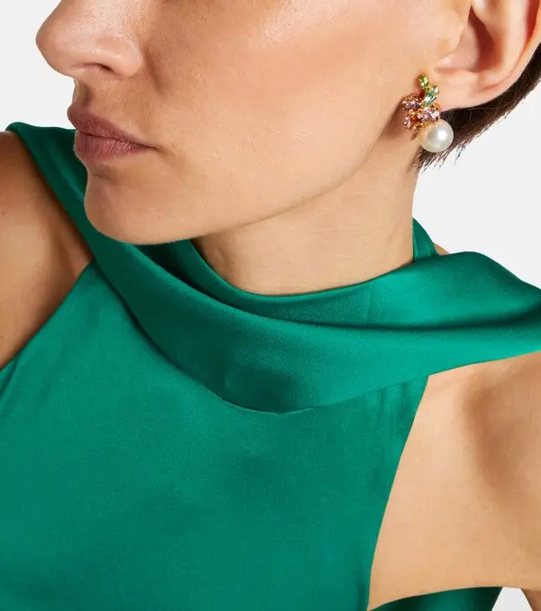 JENNIFER BEHR Vivi Embellished Floral Earrings - Multicoloured