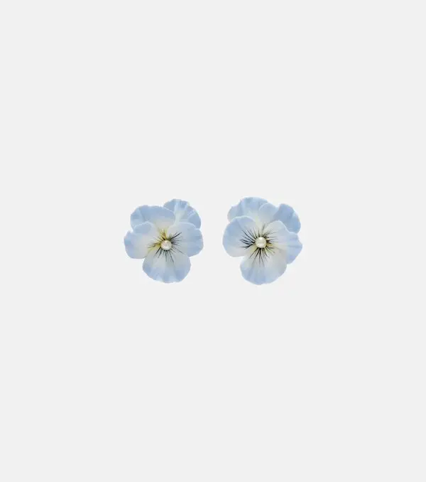 JENNIFER BEHR Viletta Embellished Pearl Earrings - Blue