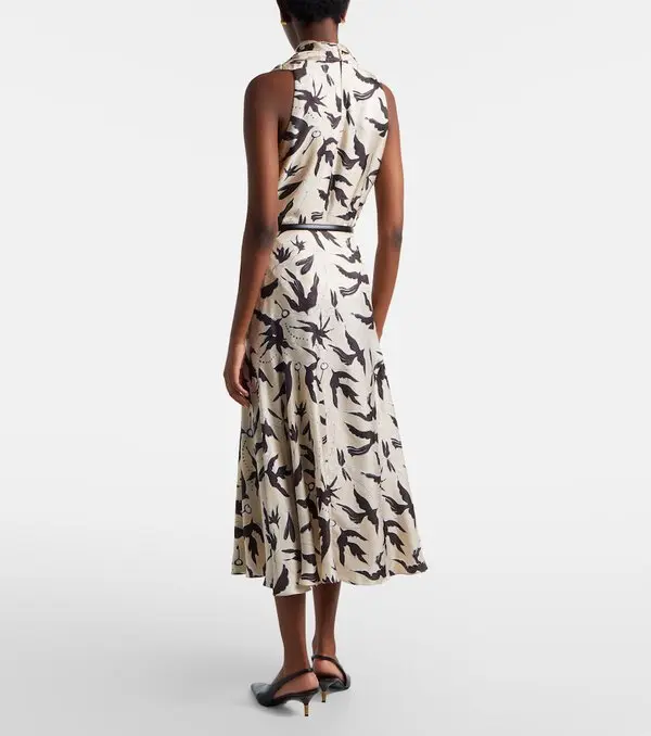 Altuzarra Elton Printed Silk Midi Skirt
