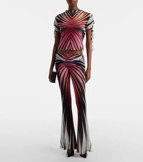 Roberto Cavalli Printed Mesh Top