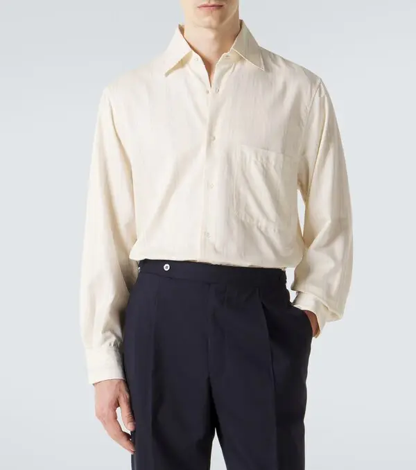 STOFFA Stòffa Striped Cotton And Silk Shirt - Yellow