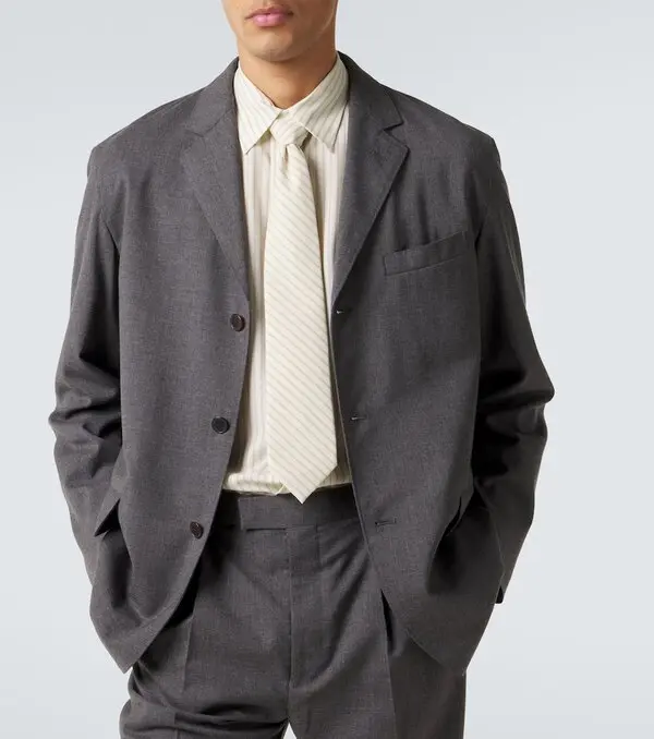 Auralee Striped Wool Tie