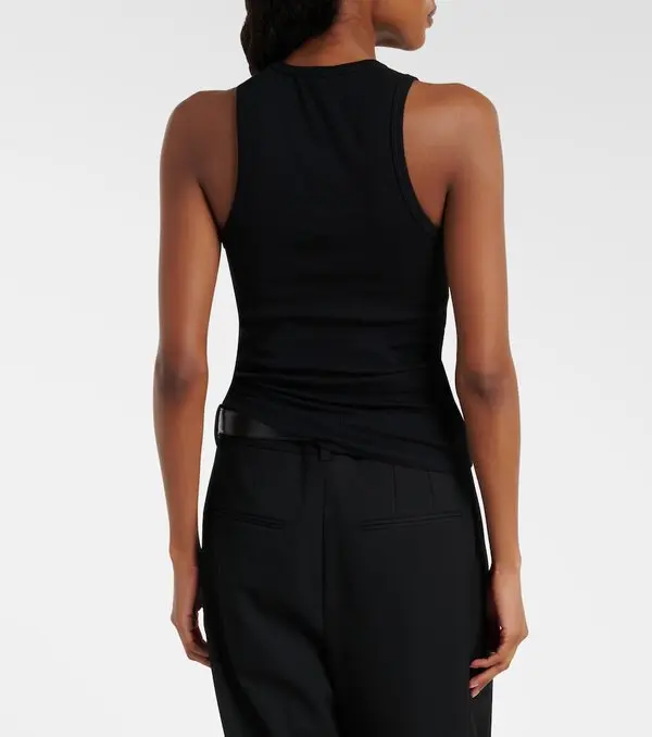 Wardrobe.NYC Ribbed Cotton Jersey Tank Top - Black