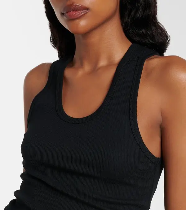 Wardrobe.NYC Ribbed Cotton Jersey Tank Top - Black