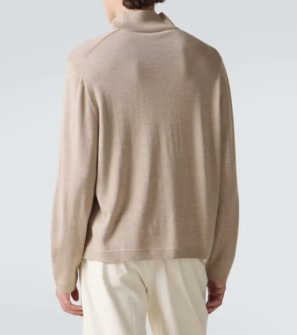 STOFFA Wool And Silk Turtleneck Sweater