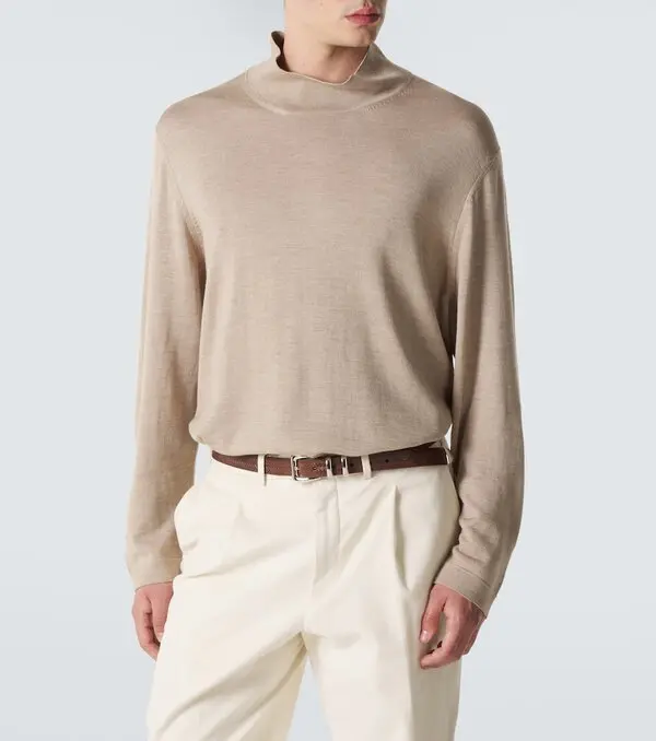 STOFFA Wool And Silk Turtleneck Sweater