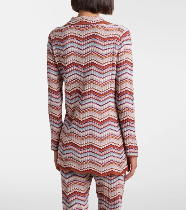 Rixo Brody Cotton Chevron Print Top
