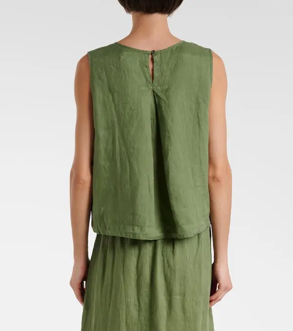 Velvet By Graham & Spencer Maxine Linen Top - Green