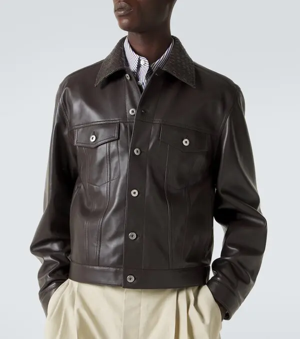 Bottega Veneta Intrecciato Lamb Leather Jacket