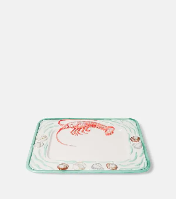 LES-OTTOMANS Menagerie D'ete Ceramic Tray - Multicoloured