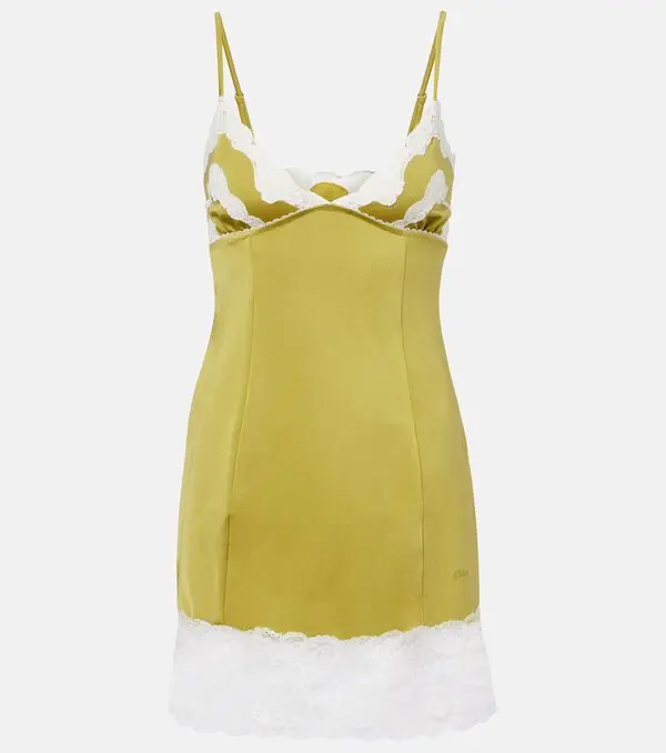 Chloé Lace-trimmed Slip Dress - Yellow