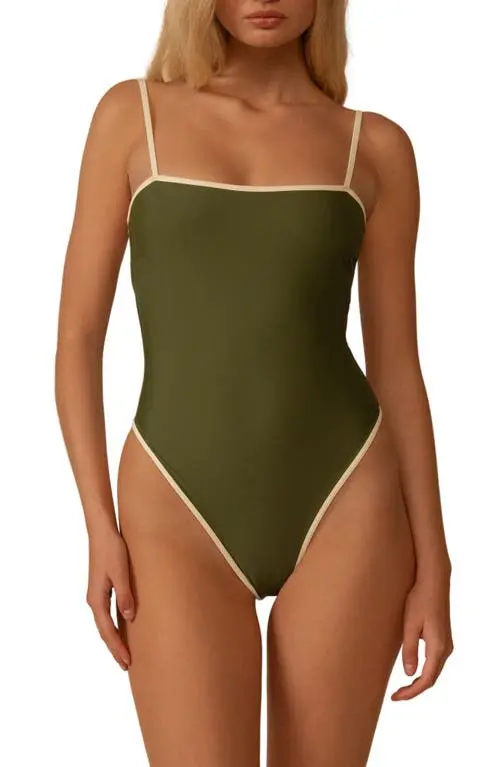 MONTCE Jacelyn One-piece Swimsuit - Olive Cream Binded