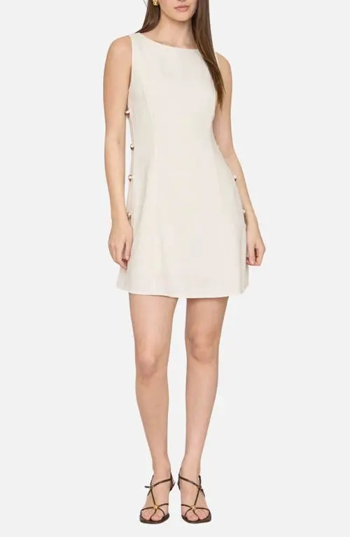 BLU PEPPER Sleeveless Minidress With Side Button Detail - Natural