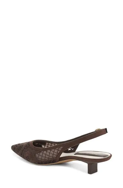 Franco Sarto Pura Slingback Pointed Toe Kitten Heel Pump - Brown