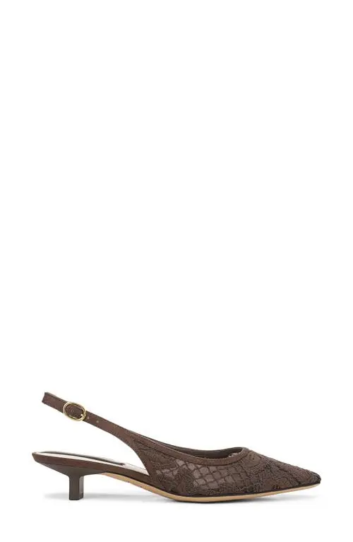 Franco Sarto Pura Slingback Pointed Toe Kitten Heel Pump - Brown
