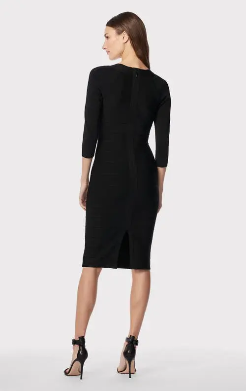 Herve Leger Square Neck Bandage Midi Dress
