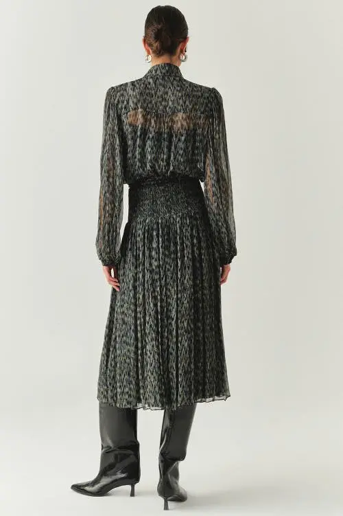 EXQUISE Vada Pleated Midi Skirt