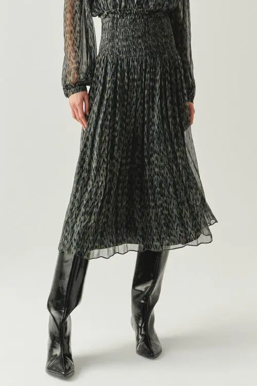 EXQUISE Vada Pleated Midi Skirt