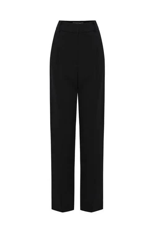 EXQUISE Wide Leg Trousers - Black