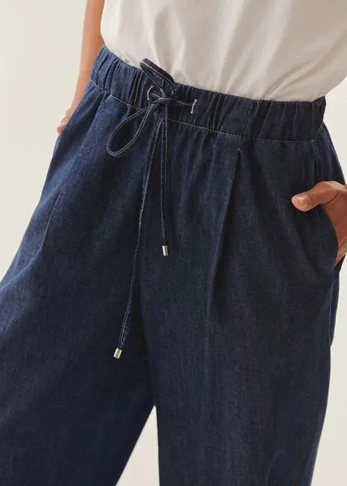 EXQUISE Esmeralda Drawstring Palazzo Pants