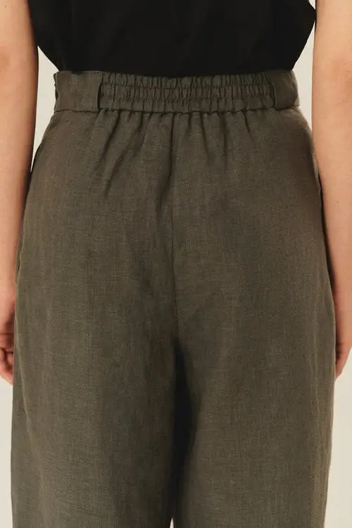 EXQUISE Royalty Pure Linen Palazzo Pants