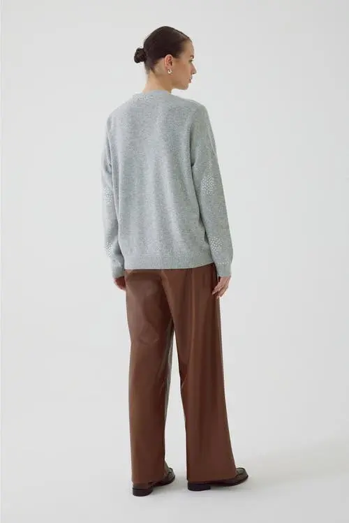 EXQUISE Asher Sequin Printed Cashmere Blend Cardigan