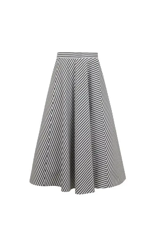EXQUISE Textured Midi Flared Skirt