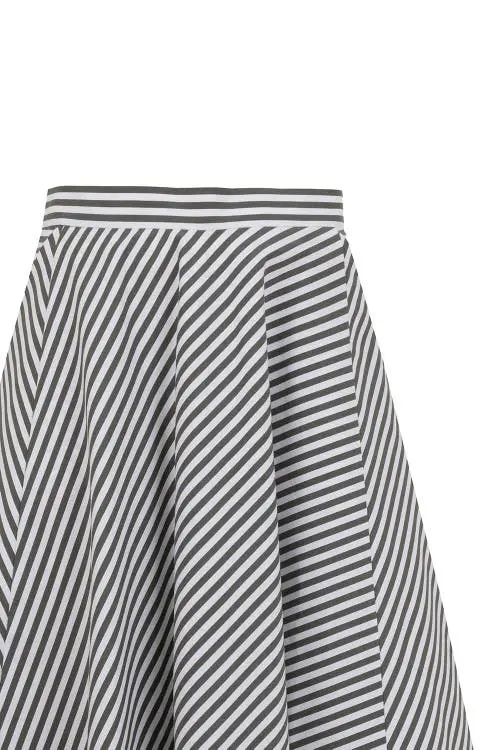 EXQUISE Textured Midi Flared Skirt