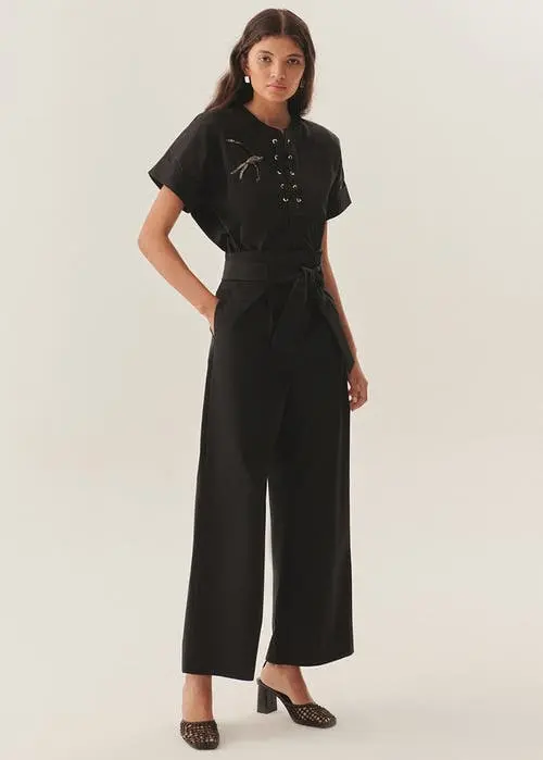EXQUISE Lauren Timeless Structured Trousers - Black