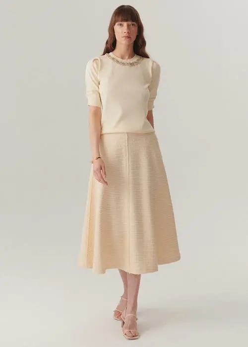 EXQUISE Ruth Midi Flared Skirt
