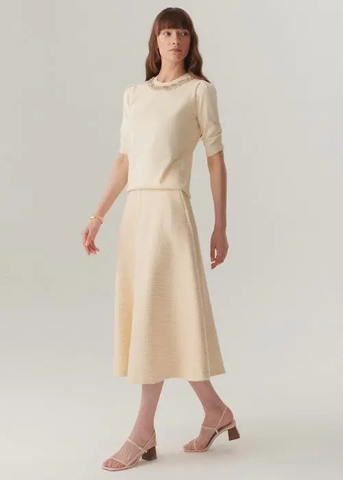 EXQUISE Ruth Midi Flared Skirt