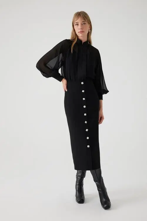 EXQUISE Alibeth Midi Pencil Skirt