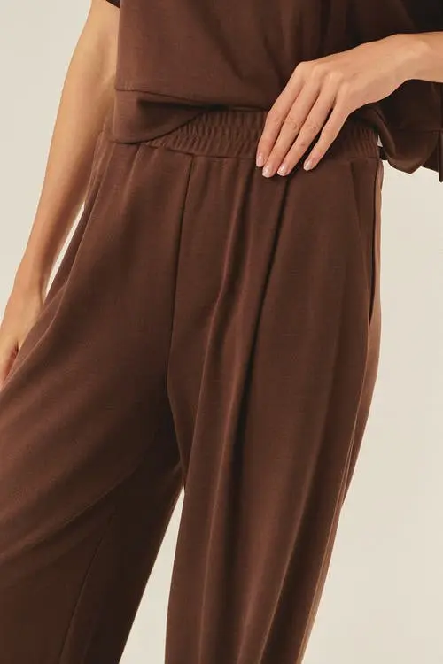 EXQUISE Knit Wide Leg Pants