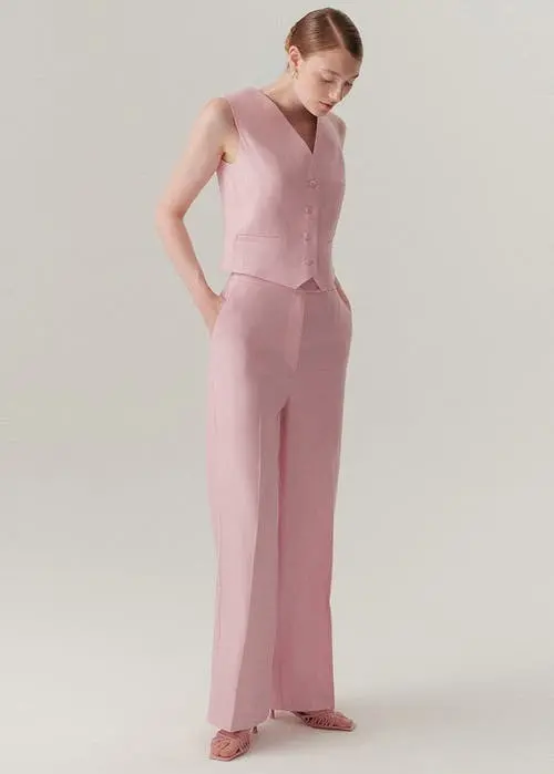 EXQUISE Nevaeh Fit Linen Trousers