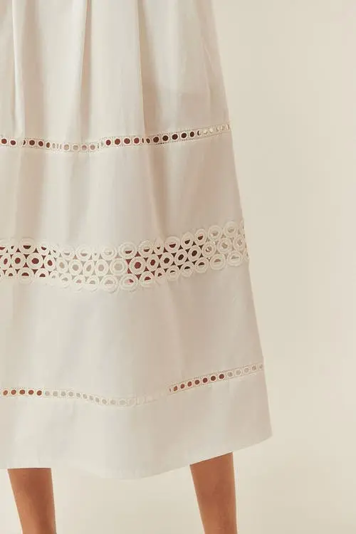 EXQUISE Sydney Midi Skirt - White