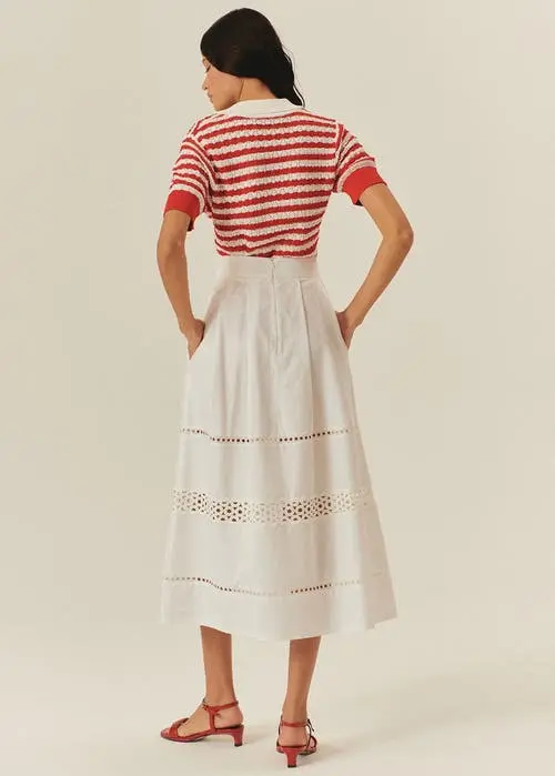 EXQUISE Sydney Midi Skirt - White