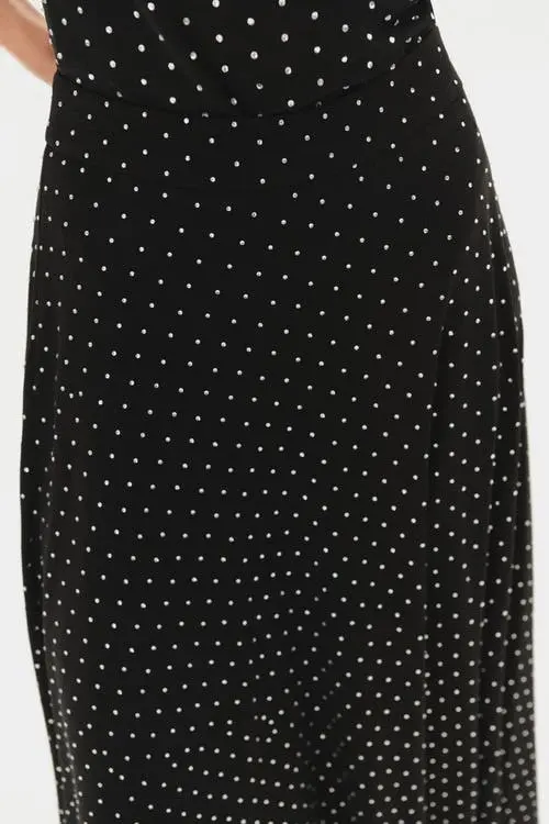 EXQUISE Stone Print Knit Midi Skirt