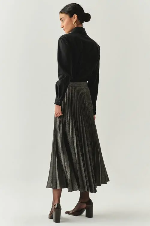 EXQUISE Jayda Pleated Midi Skirt