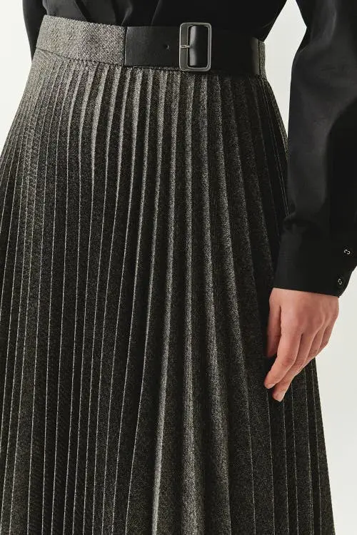 EXQUISE Jayda Pleated Midi Skirt