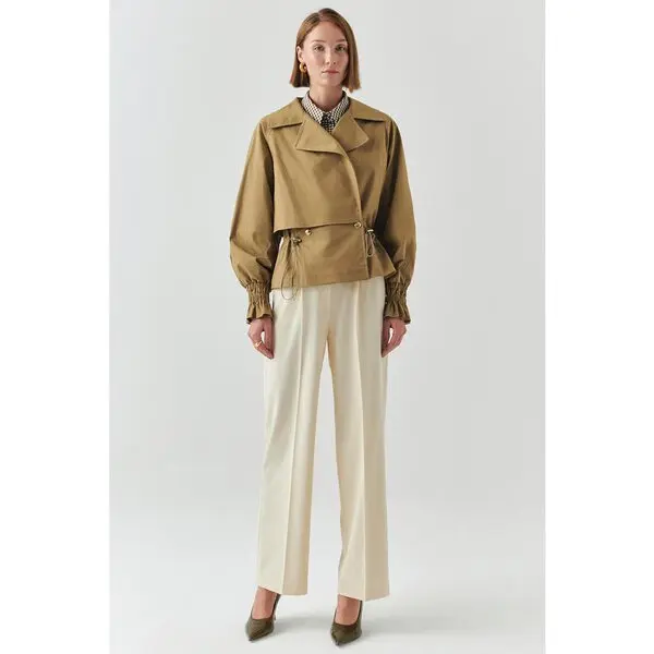 EXQUISE Yareli Cotton Shirt Collar Jacket