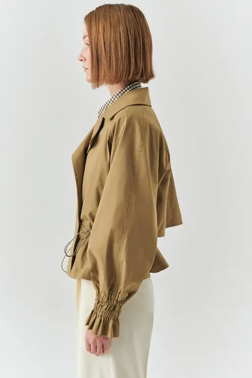 EXQUISE Yareli Cotton Shirt Collar Jacket