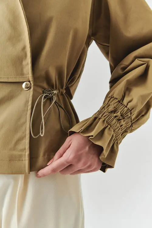 EXQUISE Yareli Cotton Shirt Collar Jacket