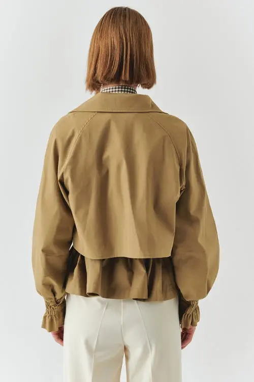 EXQUISE Yareli Cotton Shirt Collar Jacket