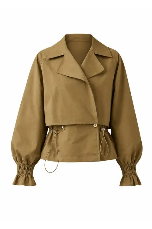 EXQUISE Yareli Cotton Shirt Collar Jacket