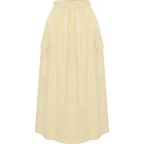 EXQUISE Pleated Midi Skirt
