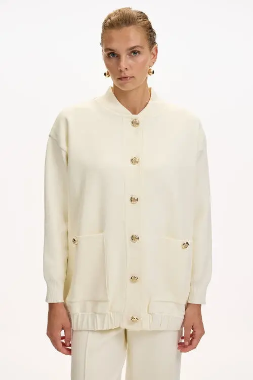 EXQUISE Barbara Knit Cardigan - Ecru