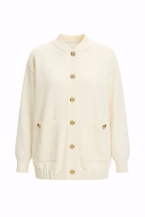 EXQUISE Barbara Knit Cardigan - Ecru